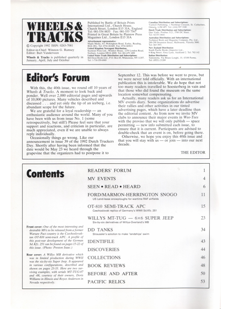 WHEELS & TRACKS magazine No 40 OT-810 Semi-track APC - 20th Century House