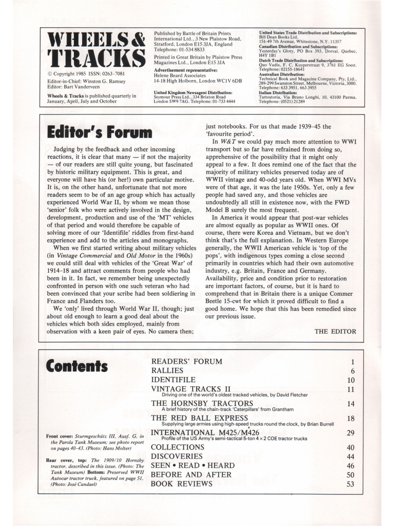 WHEELS & TRACKS magazine No 13 The Red Ball Express - 20th Century House