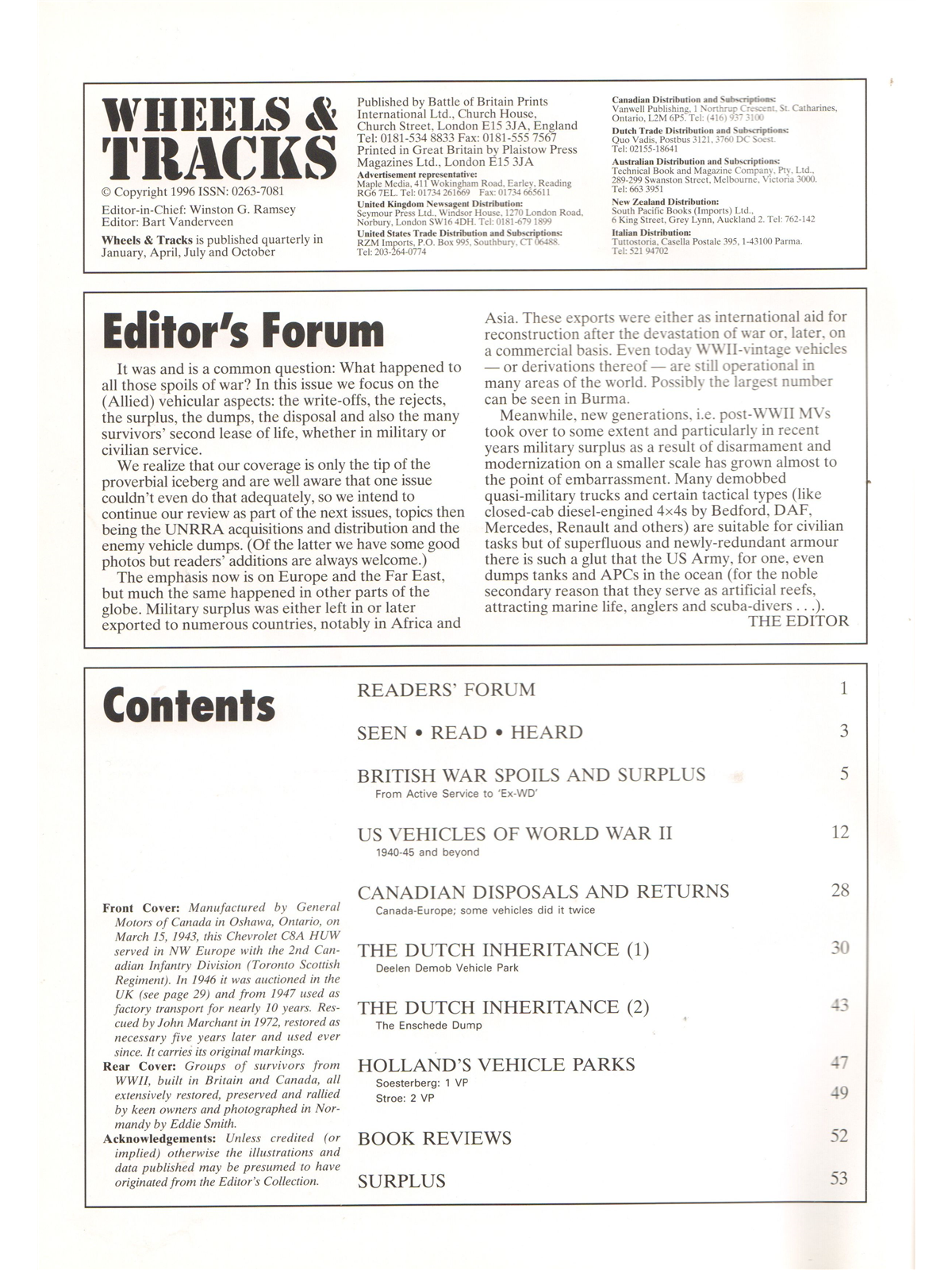 WHEELS & TRACKS magazine No 55 Holland's Vehicle parks - 20th Century House