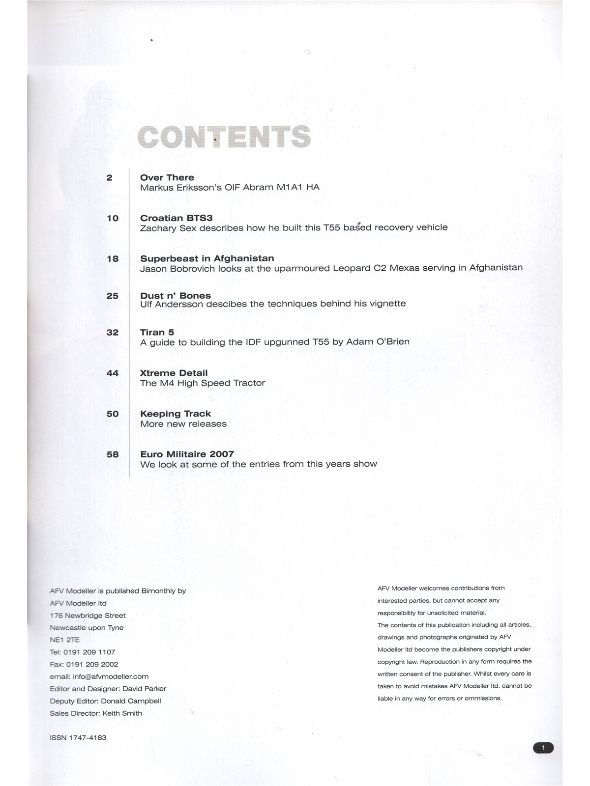 AFV Modeller magazine No 37 - 20th Century House