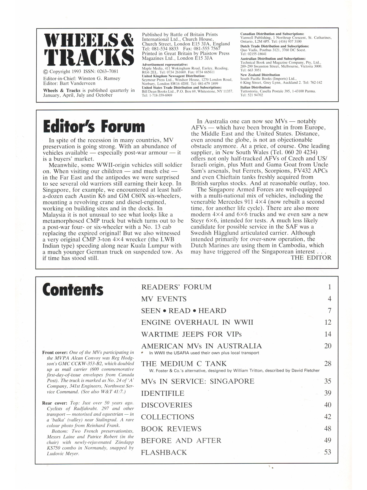 WHEELS & TRACKS magazine No 43 American MVs in Australia - 20th Century ...