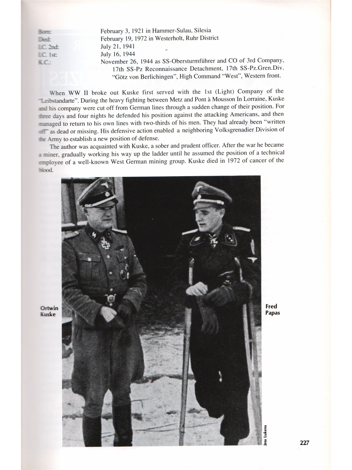 Their honor was loyalty, Waffen SS knight's cross holders - 20th ...