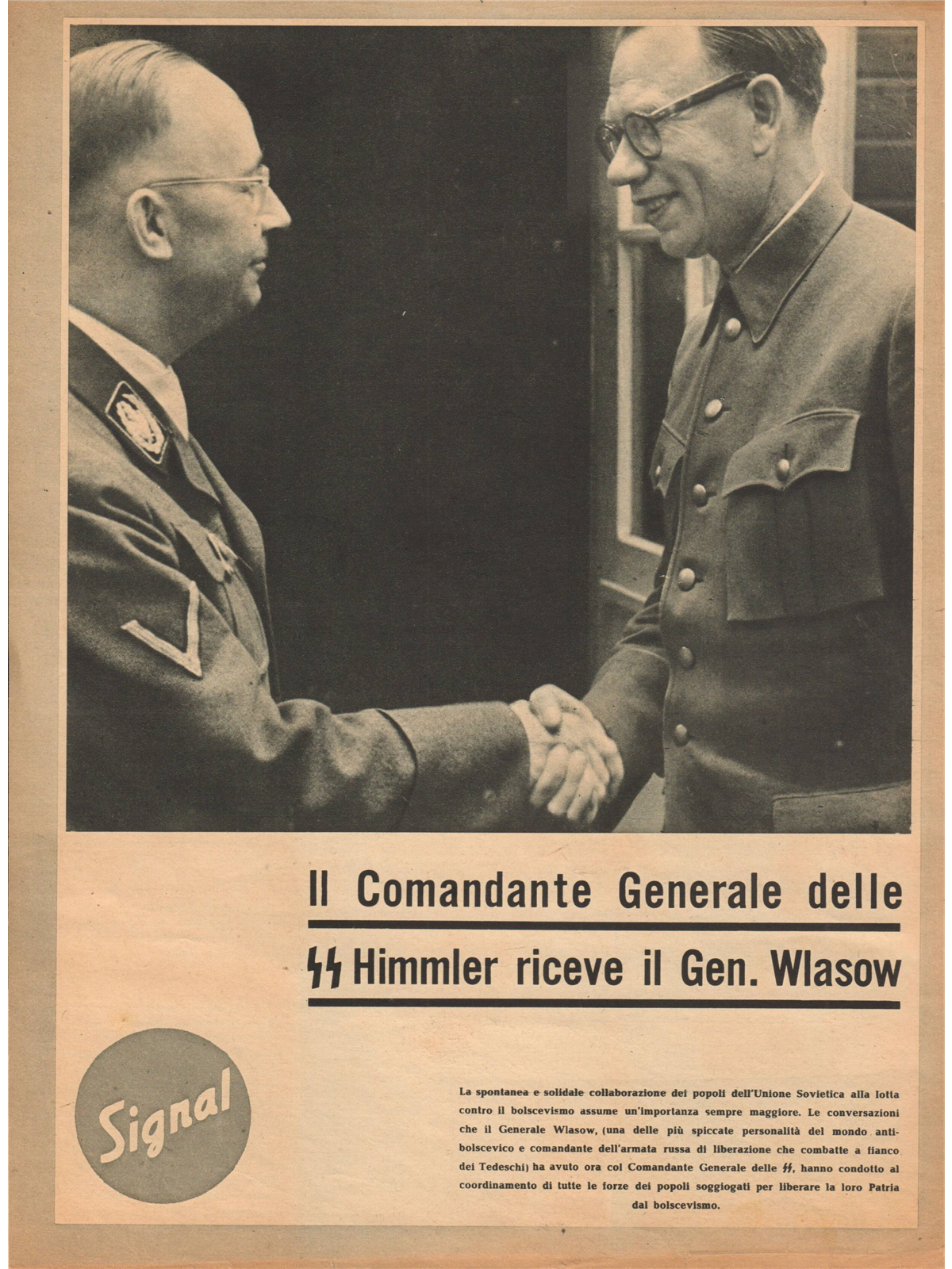 Signal magazine No 16 Wlasow special from 1944 Italian language - 20th ...