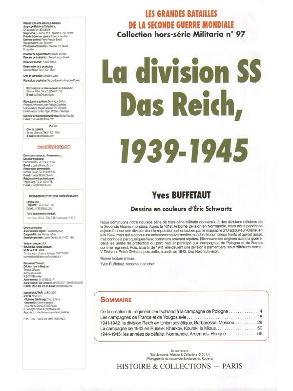 Militaria magazine HS No 97 La division SS das Reich - 20th Century House