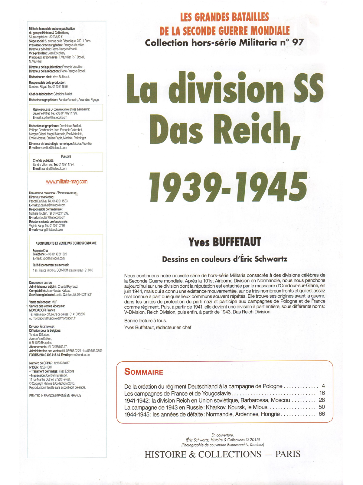 Militaria magazine HS No 97 La division SS das Reich - 20th Century House